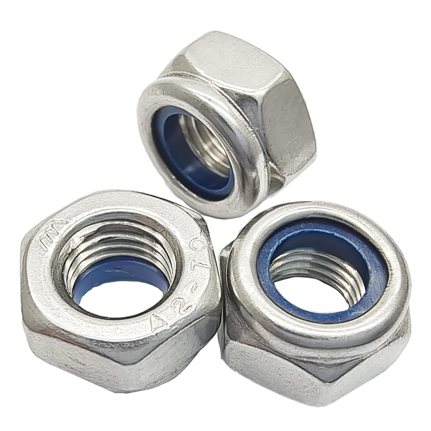 10 Pcs M8 x 1.0mm Metric Fine Thread Nylon Insert Lock Nut, 304 ...