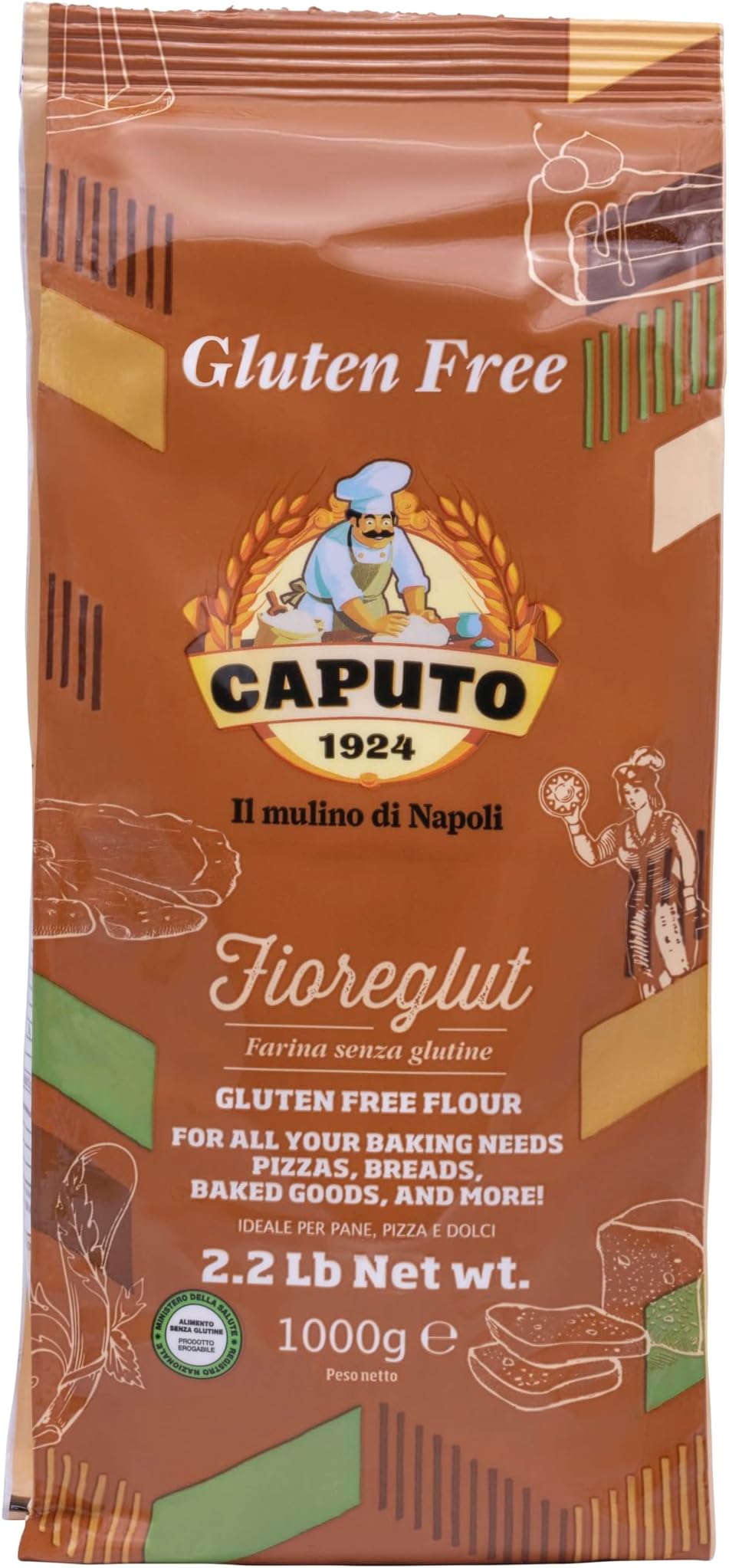 Amazon.com : Antimo Caputo Gluten Free Pizza Flour 2.2lb - All Natural ...