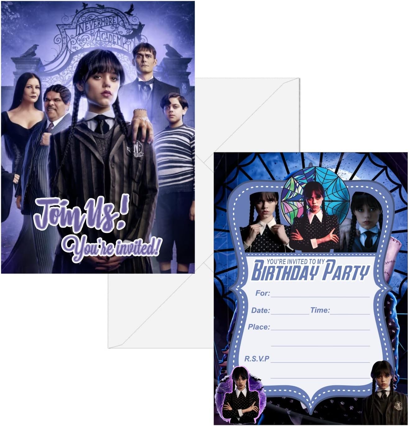 Amazon.com : 30PCS Wednesday Party Invitations, Including 15 Cards and ...