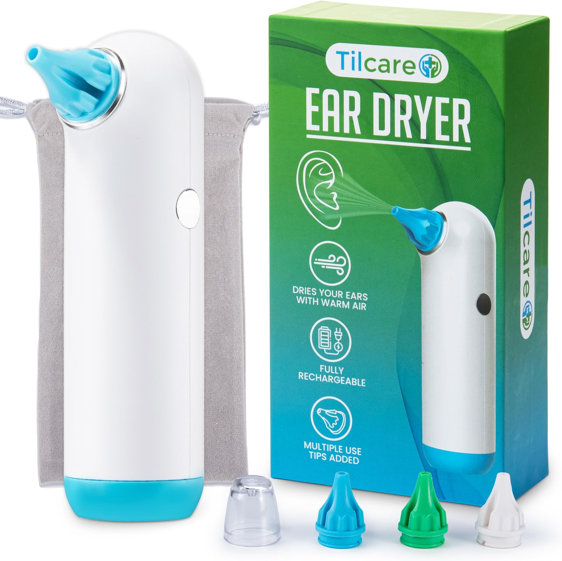 Amazon.com: Ear Dryer, PLAN LIFE Rechargeable Ear Drying Device, Quick ...