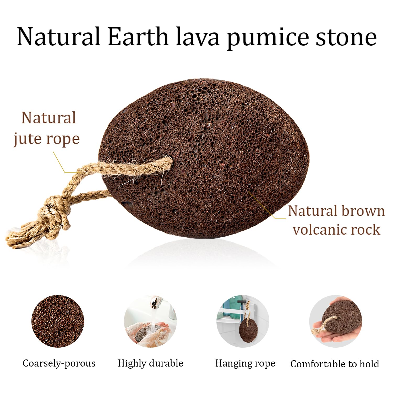 Snapklik.com : Pumice Stones For Feet - Natural Earth Lava Brown Pack Of 2 - Callus Corn Remover ...