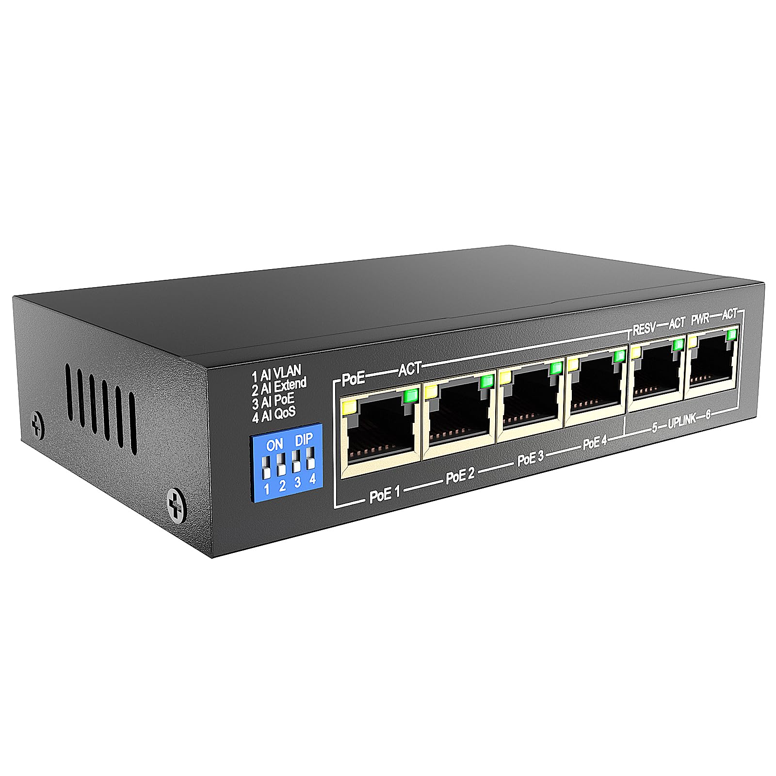 Amazon.com: ENS PoE Switch - 100 Mbps 800 ft - Standard IEEE 802 3i/3u ...