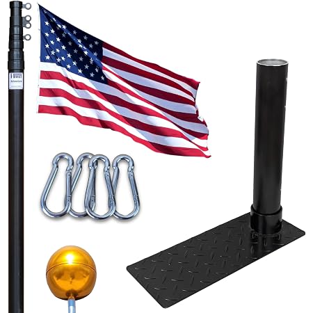 Amazon.com : Service First Black Complete Tailgate Flag Pole Package ...