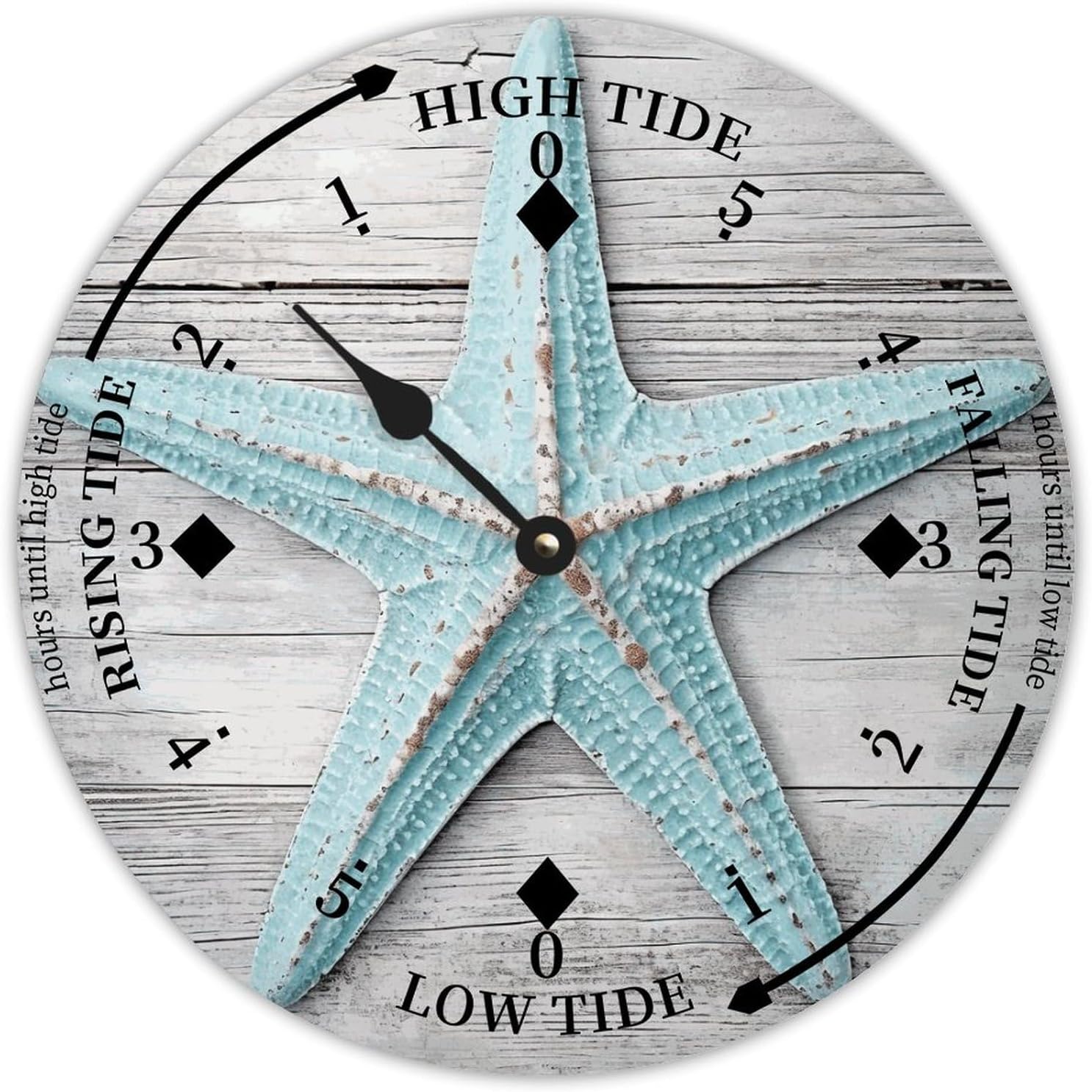 Amazon.com: ENEDNATE Beach Starfish Farmhouse Wood Tidal Clock East ...