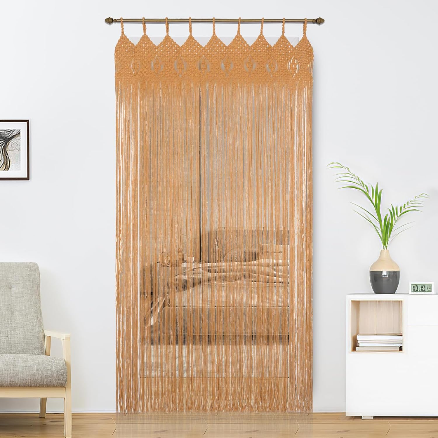 Amazon.com: treknature Boho Macrame Curtains for Doorways Hanging ...