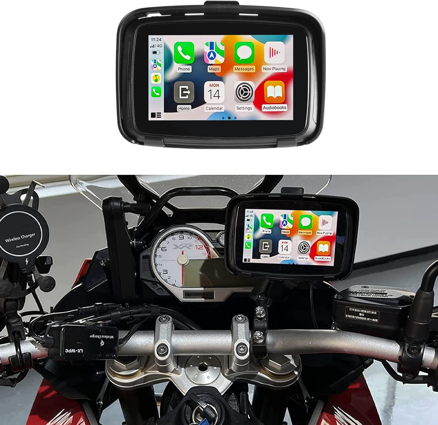 Wireless CarPlay Wireless Android Auto Touchscreen for Motorcycle ...