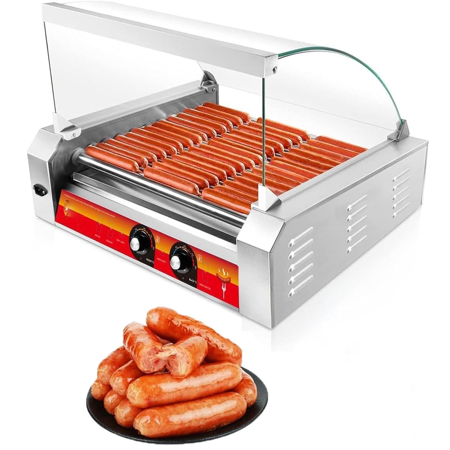 Amazon.com: 1700W Hot Dog Rollers,30 Hot Dog Capacity 11 Non-stick ...