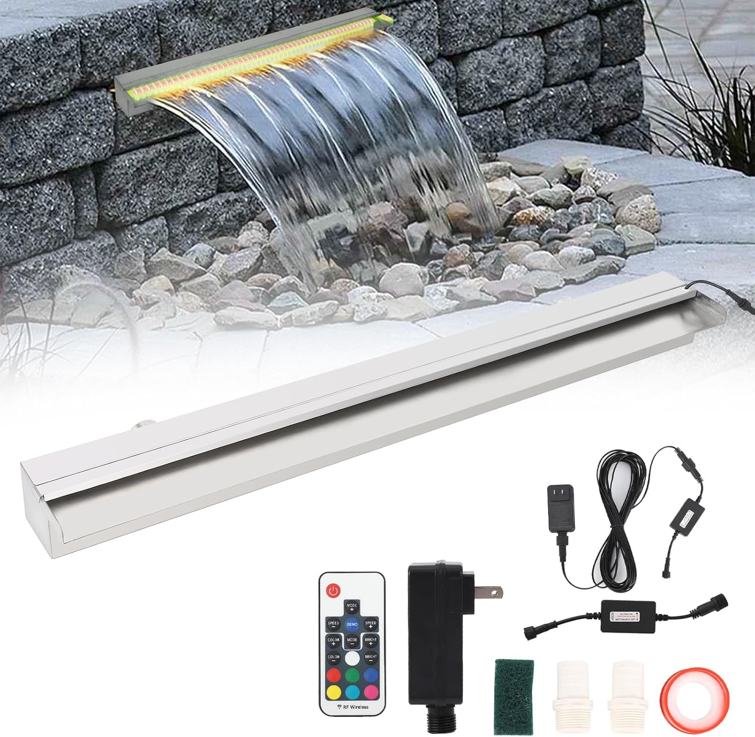 Amazon.com: Pond Waterfall Spillway Pool Fountain Stainless Steel, with ...
