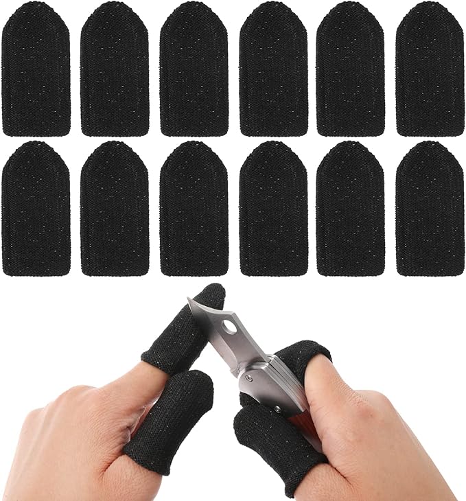 TIESOME 12PCS Finger Cots Cut Resistant Protection, Reusable Finger ...