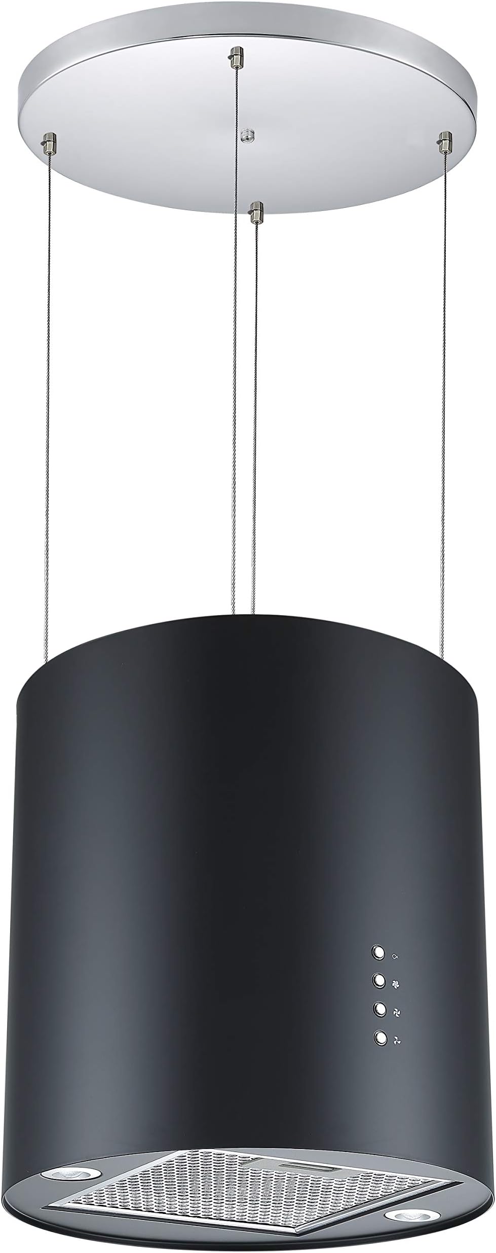 Cookology Ceiling Wire Hung Island Cooker Hood Extractor Fan (Black ...