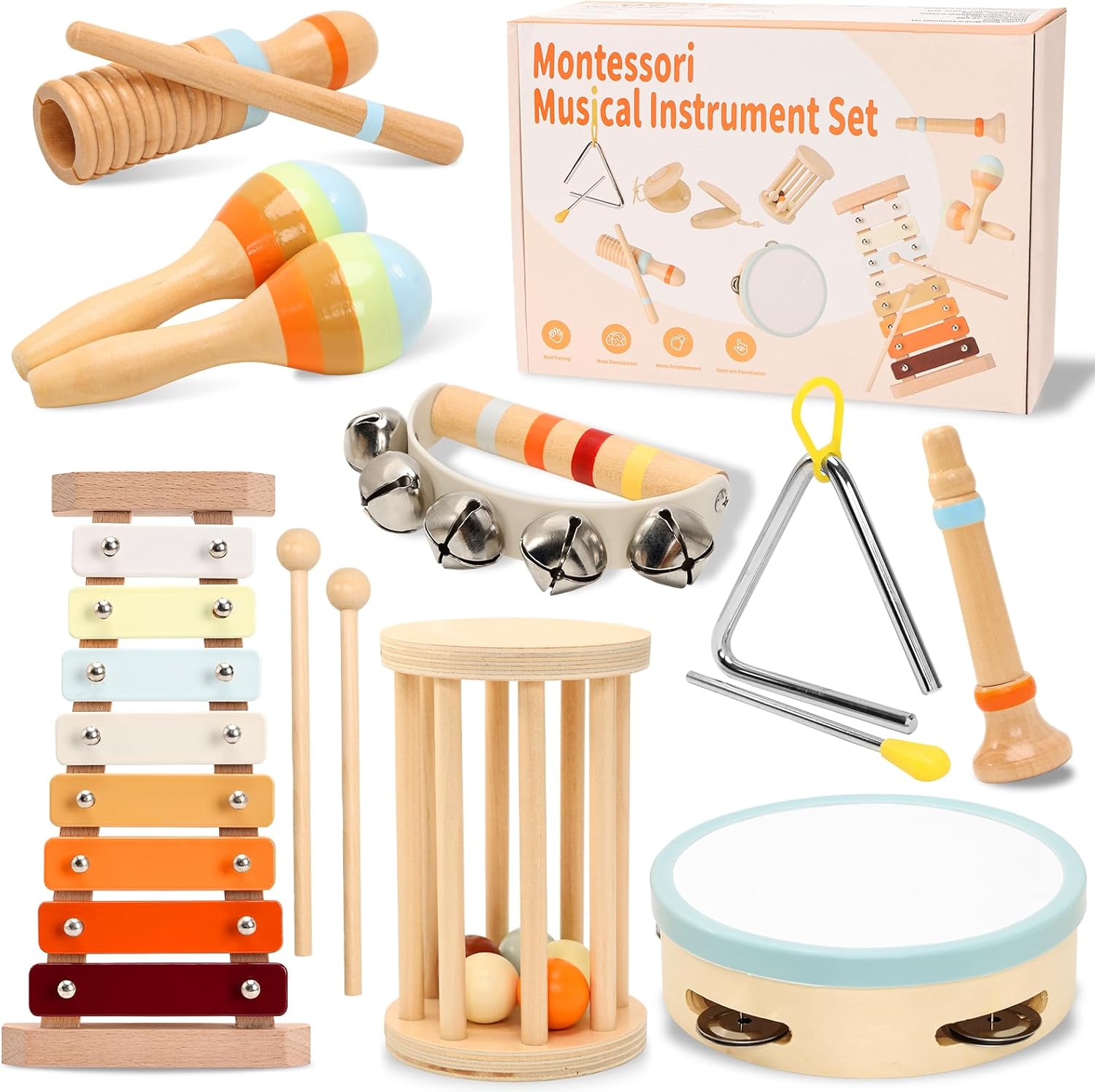 Amazon.com: Baby Musical Instruments - 8 Sets Neutral Colors Montessori ...