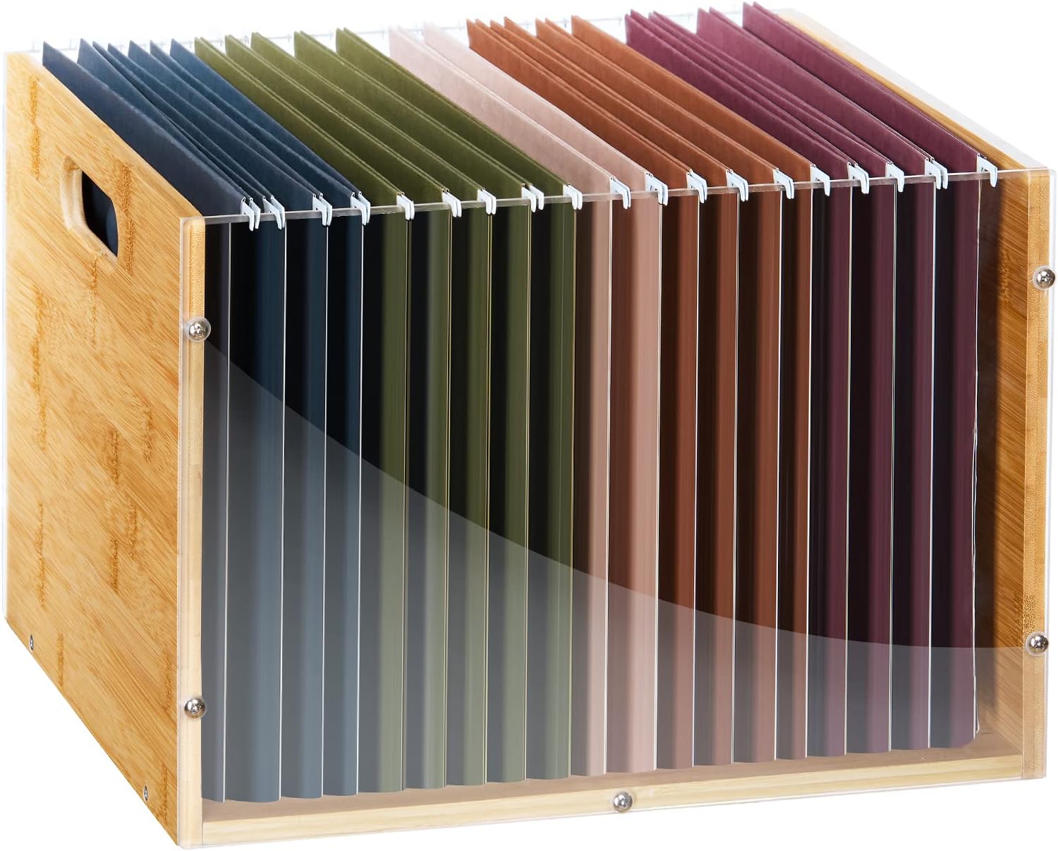Amazon.com: Sbanmao Clear Acrylic File Box Organizer, Bamboo Hanging ...
