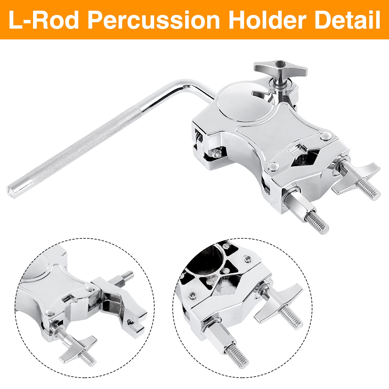 Snapklik.com : L-Rod Cowbells Clamp,Silver Drum Clamp Cowling Mounting ...