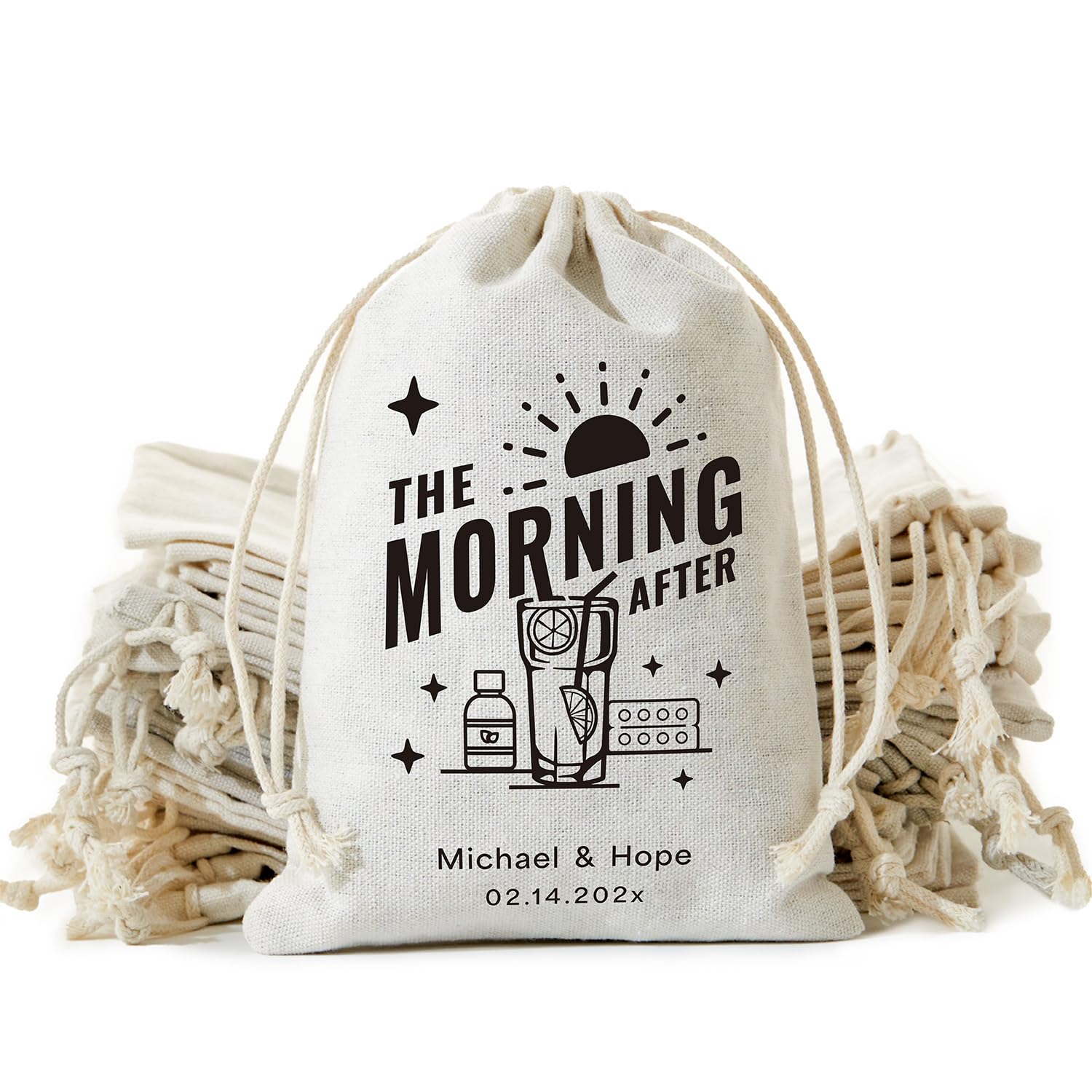 Amazon.com: 25PCS Custom Wedding Hangover Recovery Kit Bag, Eco ...