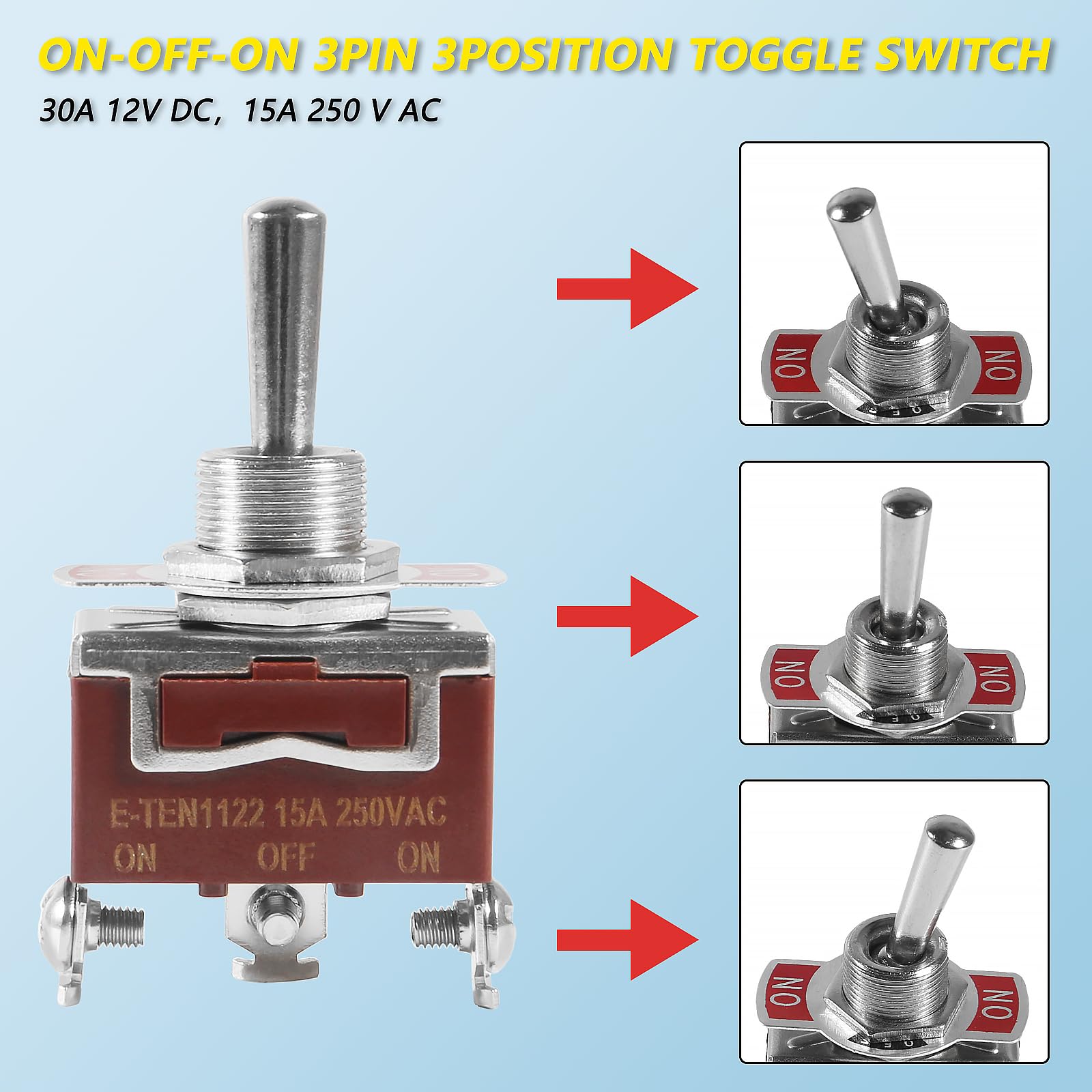 Snapklik.com : JUZITAO 8PCS Waterproof Toggle Switch 12V DC 20A Heavy ...