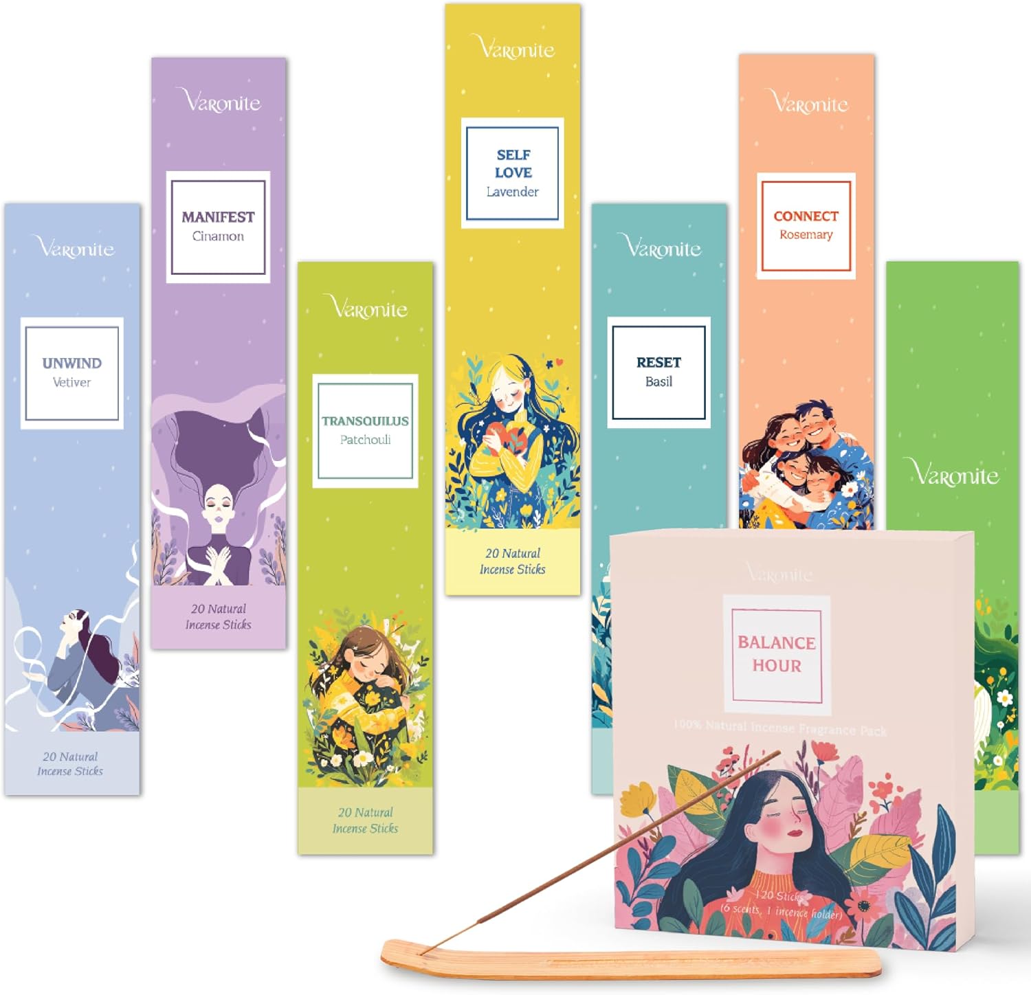 Amazon.com: Varonite Incense Sticks Variety Pack - Set of 6 Scents (120 ...