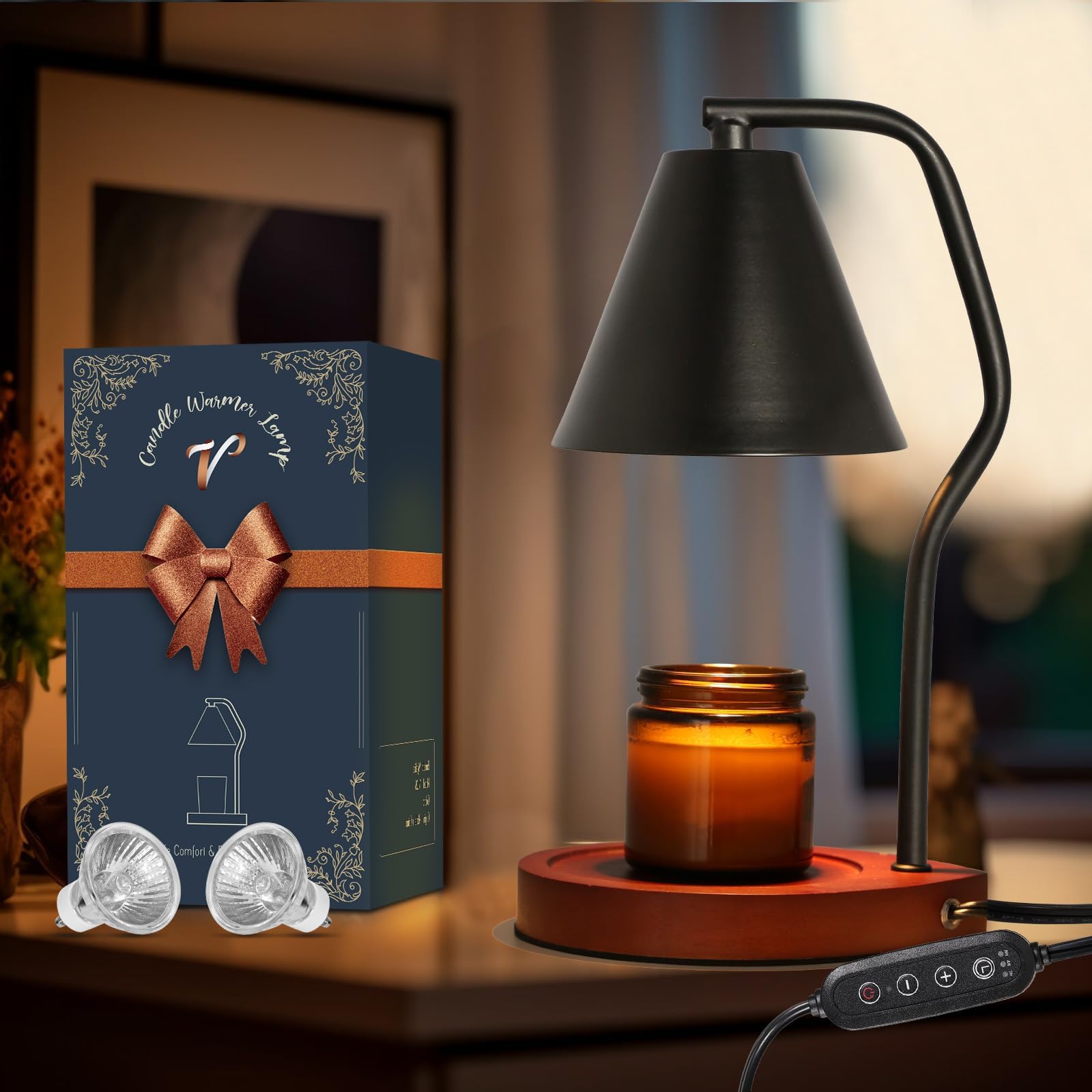 Amazon.com: Yuichoy Candle Warmer Lamp with Timer, Dimmable Electric ...