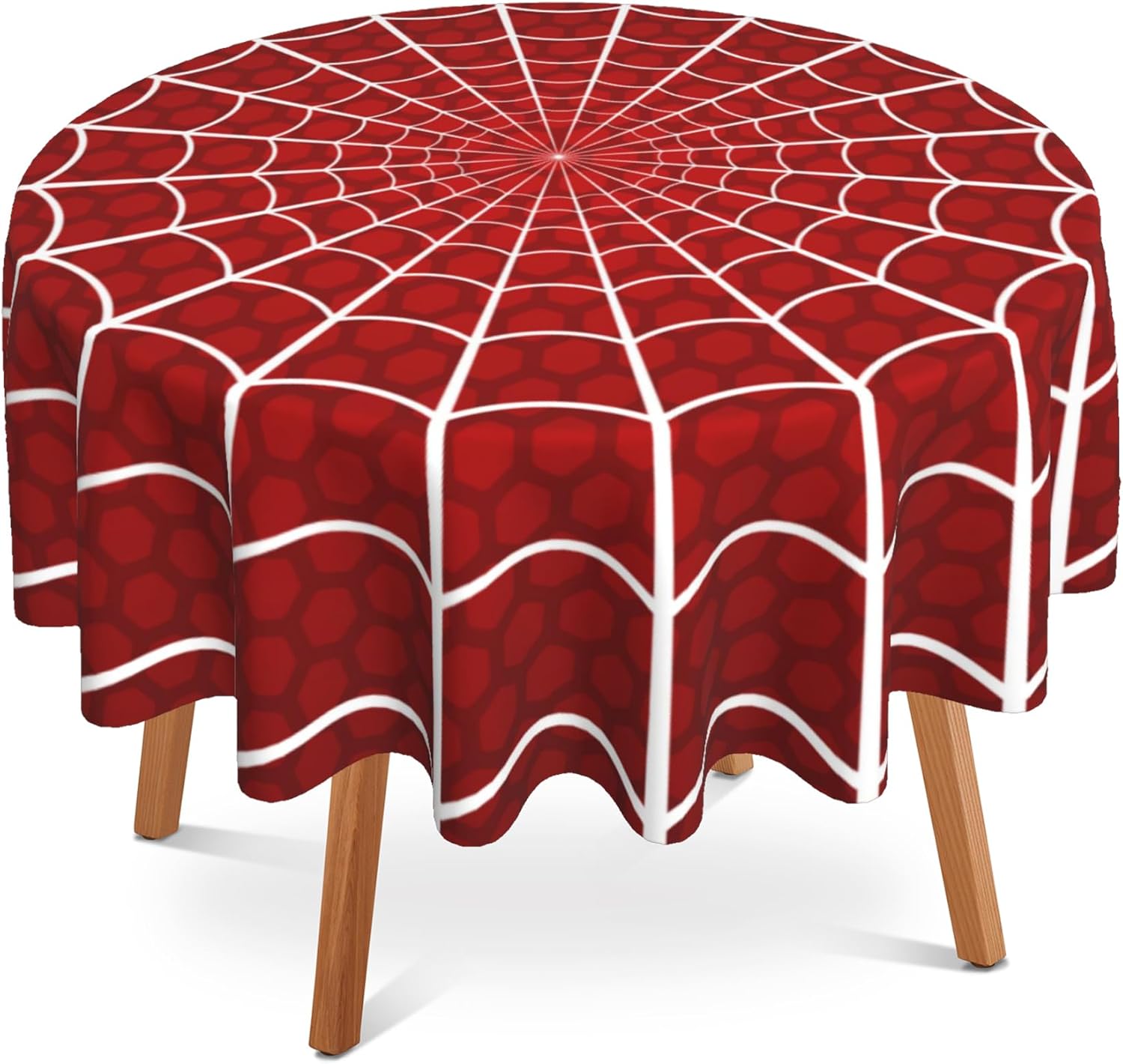 Amazon.com: UIUPRO Spider Web Red Round Tablecloth 60 inch,Red Cobweb ...