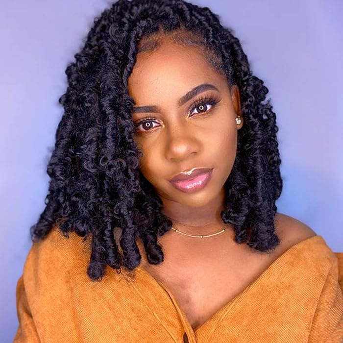 Buy MIMAN 12 inch Crochet Butterfly Locs 6 Packs Pre Looped Short ...