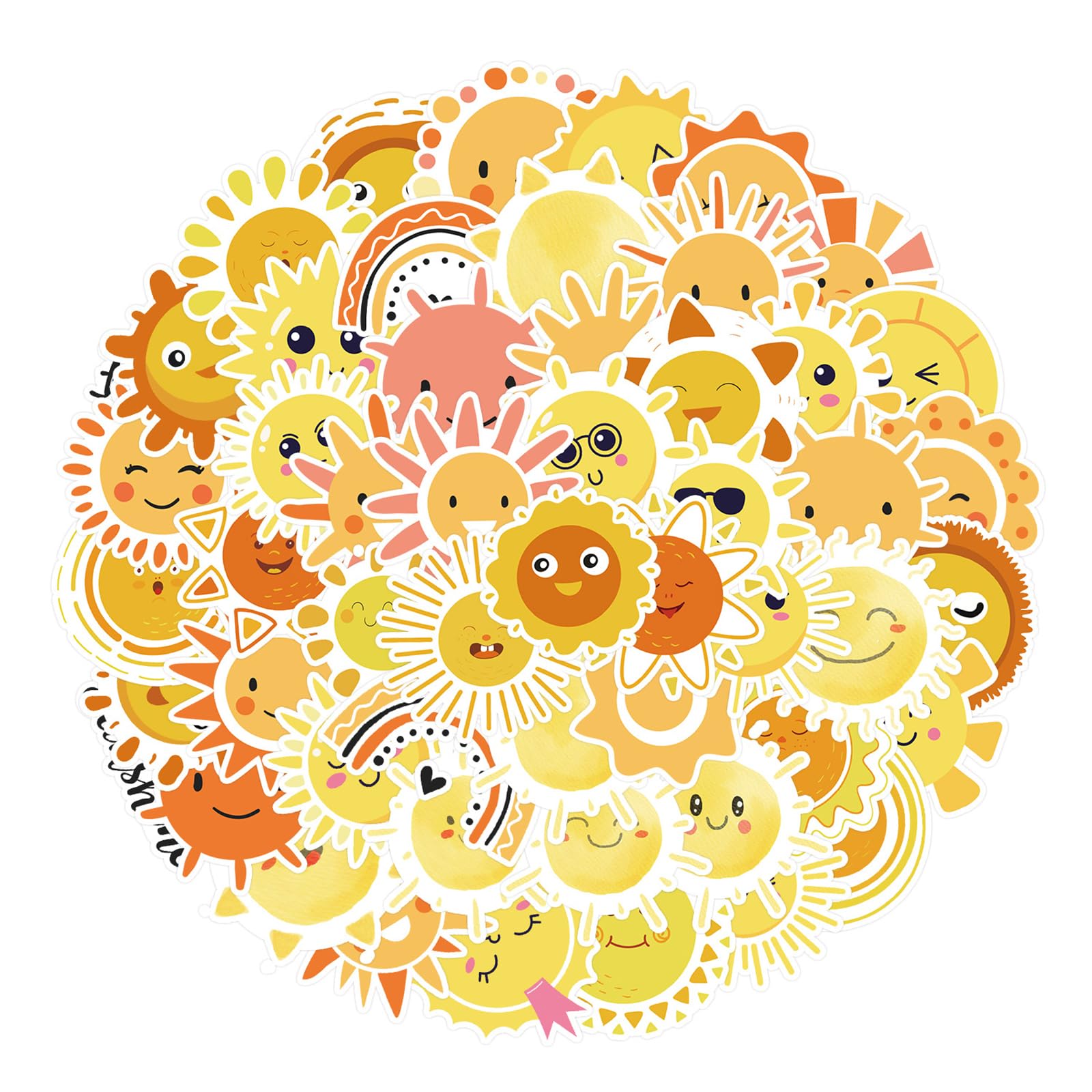 Amazon.com: 50PCS Sun Stickers Small Sunshine Stickers Aesthetic Kids ...