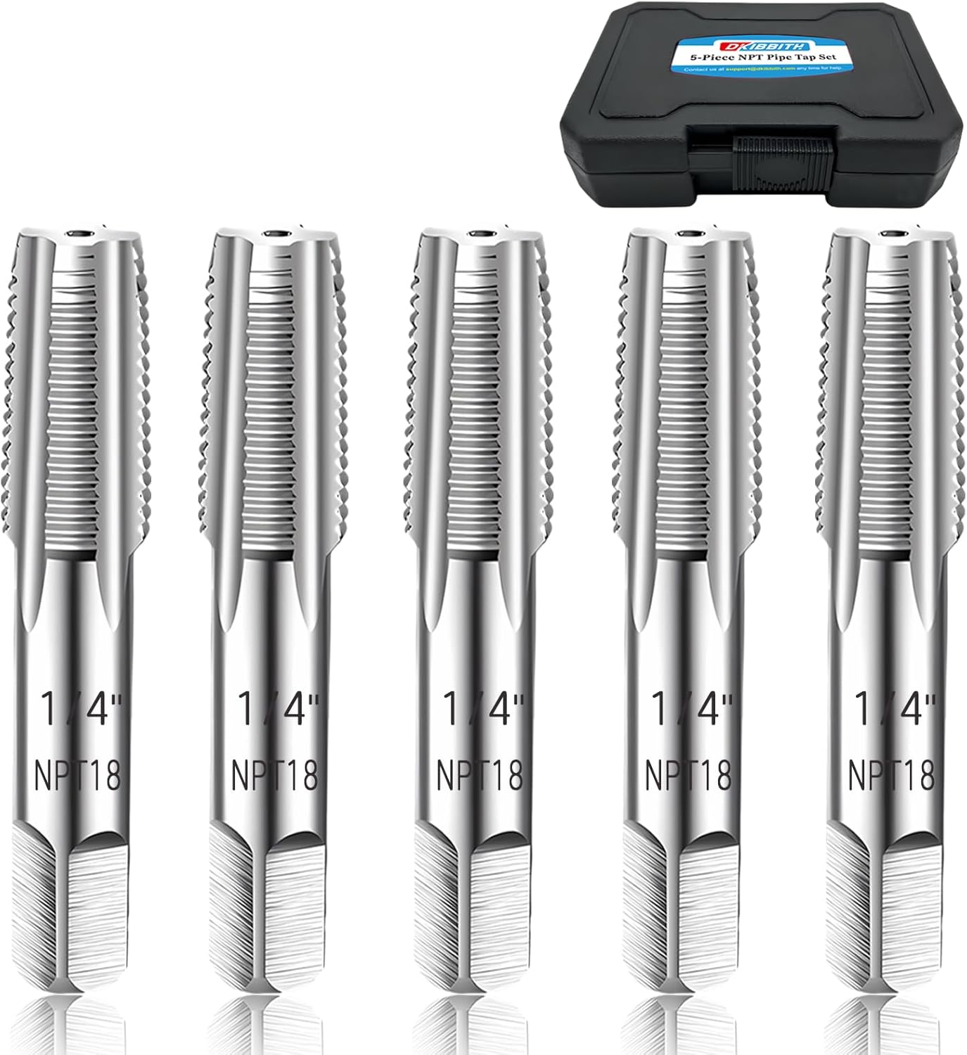 Amazon.com: 5-Piece NPT Pipe Tap Set, 1/4" NPT Tap Set Carbon Steel ...