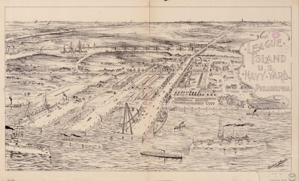 Amazon.com: Map: 1897 League Island U.S. Navy Yard Philadelphia ...