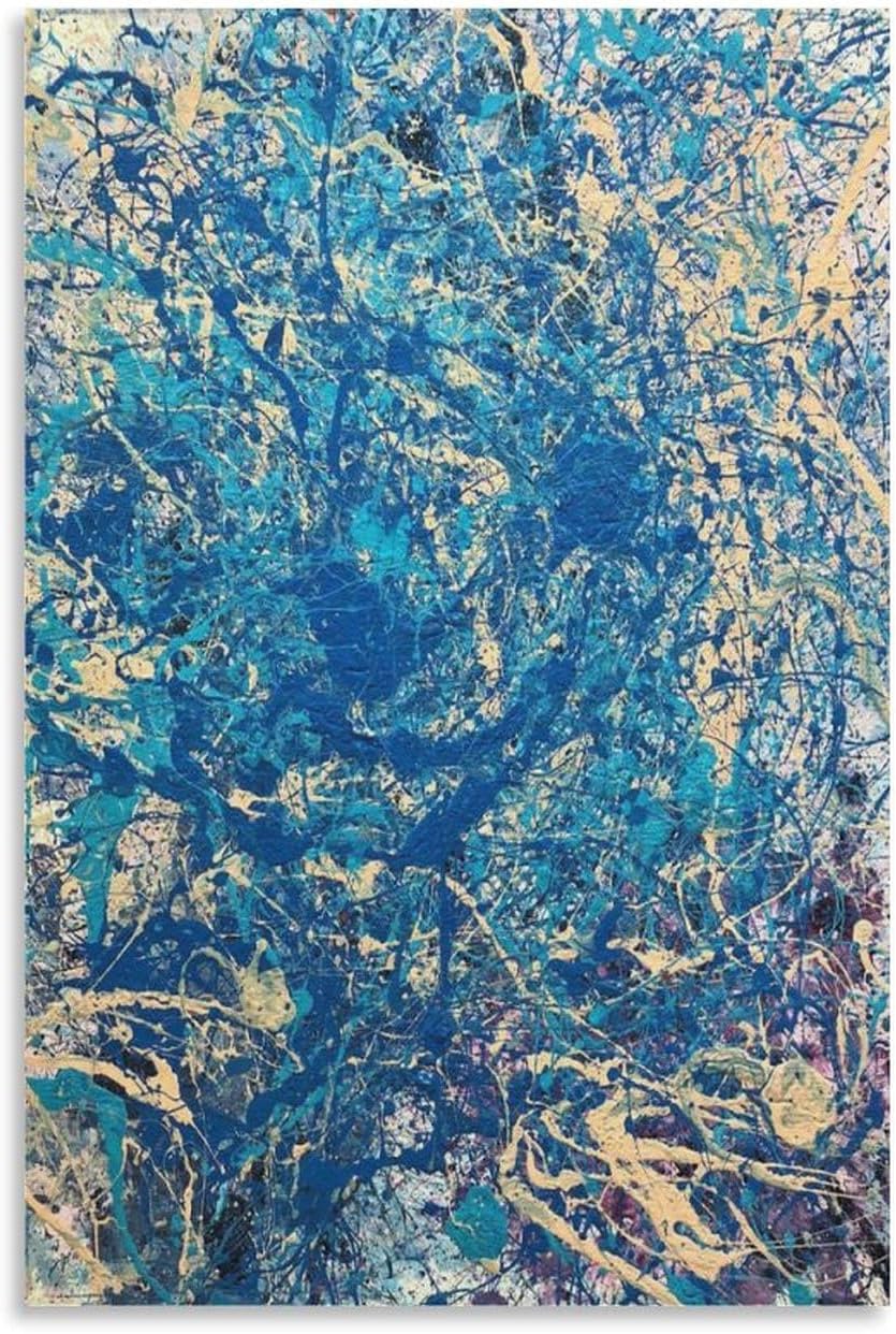 Amazon.com: Jackson Pollock Canvas Wall Art Deep To Light Large Blue ...