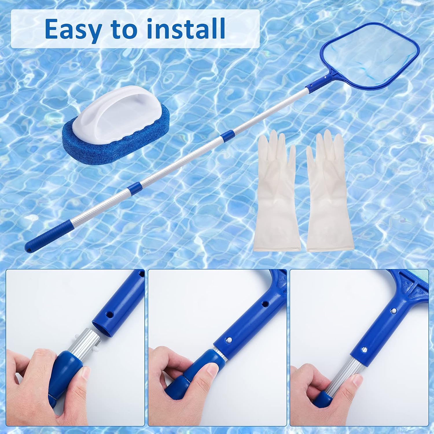 MANNI Pool Maintenance Kit Hot Tub Cleaning Kit Pool Leaf Skimmer Set ...