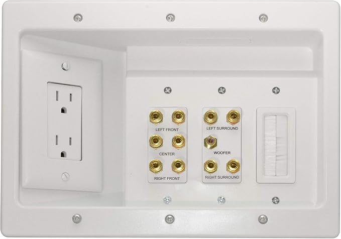 Legrand - OnQ Home Theater Connection, Recessed TV Outlet Supports 5.1 ...