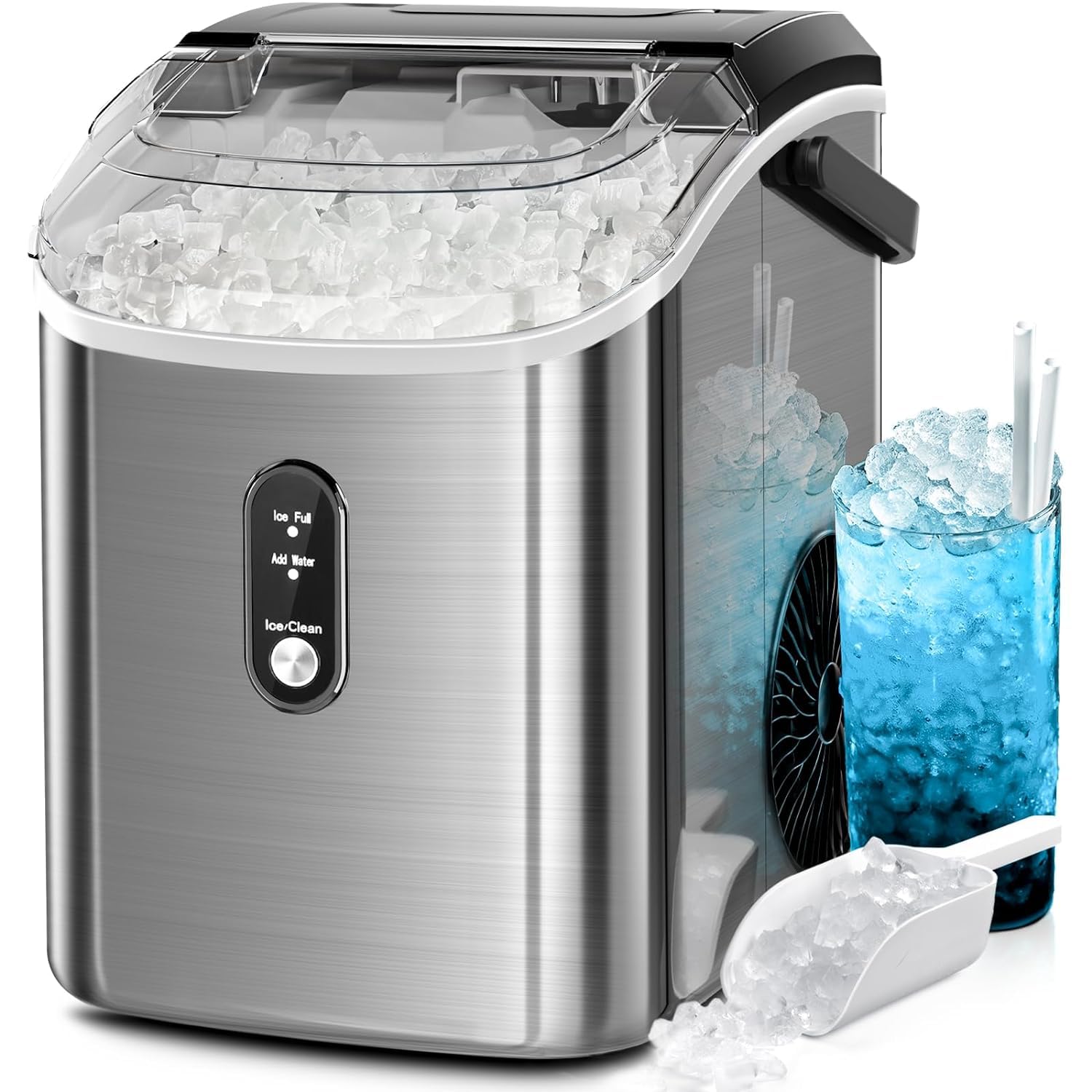 Snapklik.com : Kismile Nugget Countertop Ice Maker, Portable Pebble Ice ...