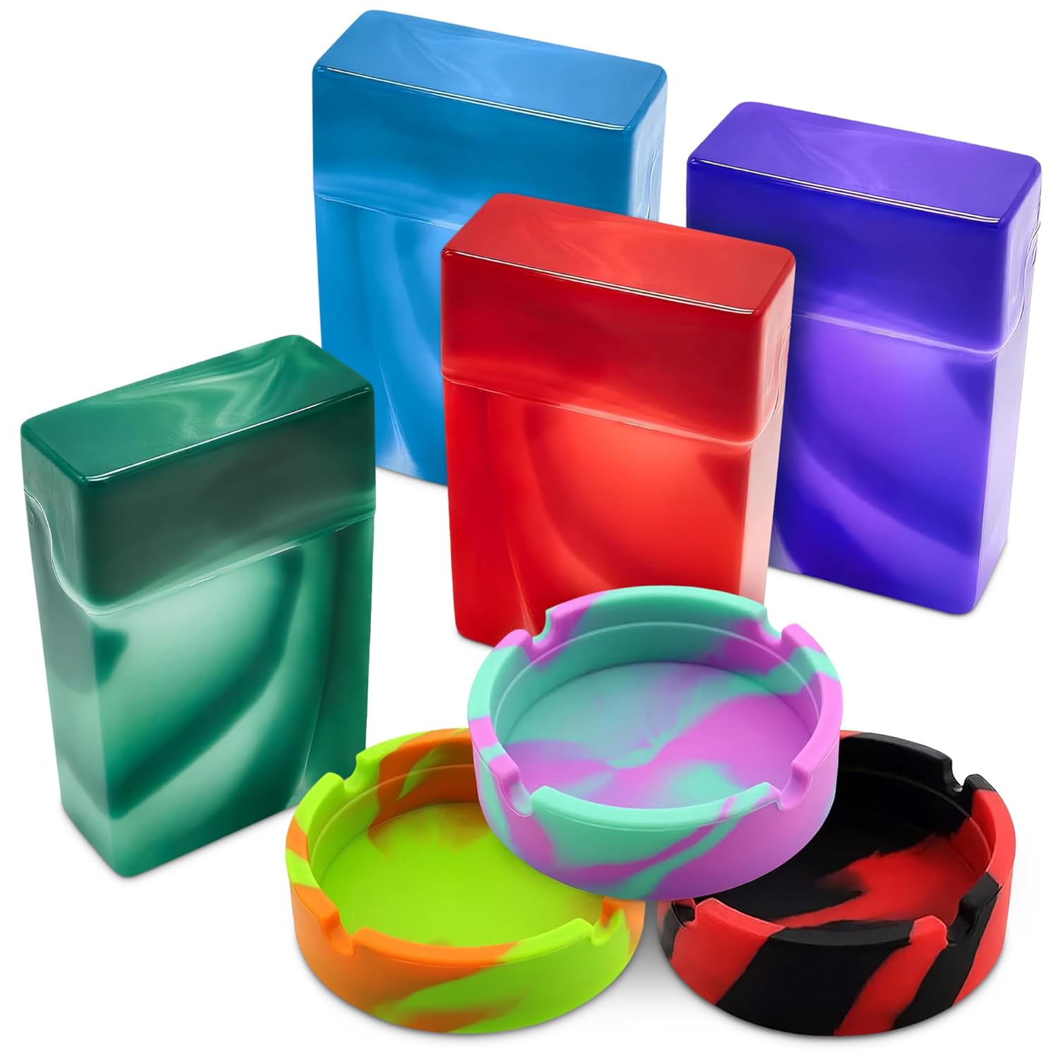 Amazon.com: 3Pcs Silicone Ashtray Ash Trays Indoor & 4Pcs Smell Proof ...