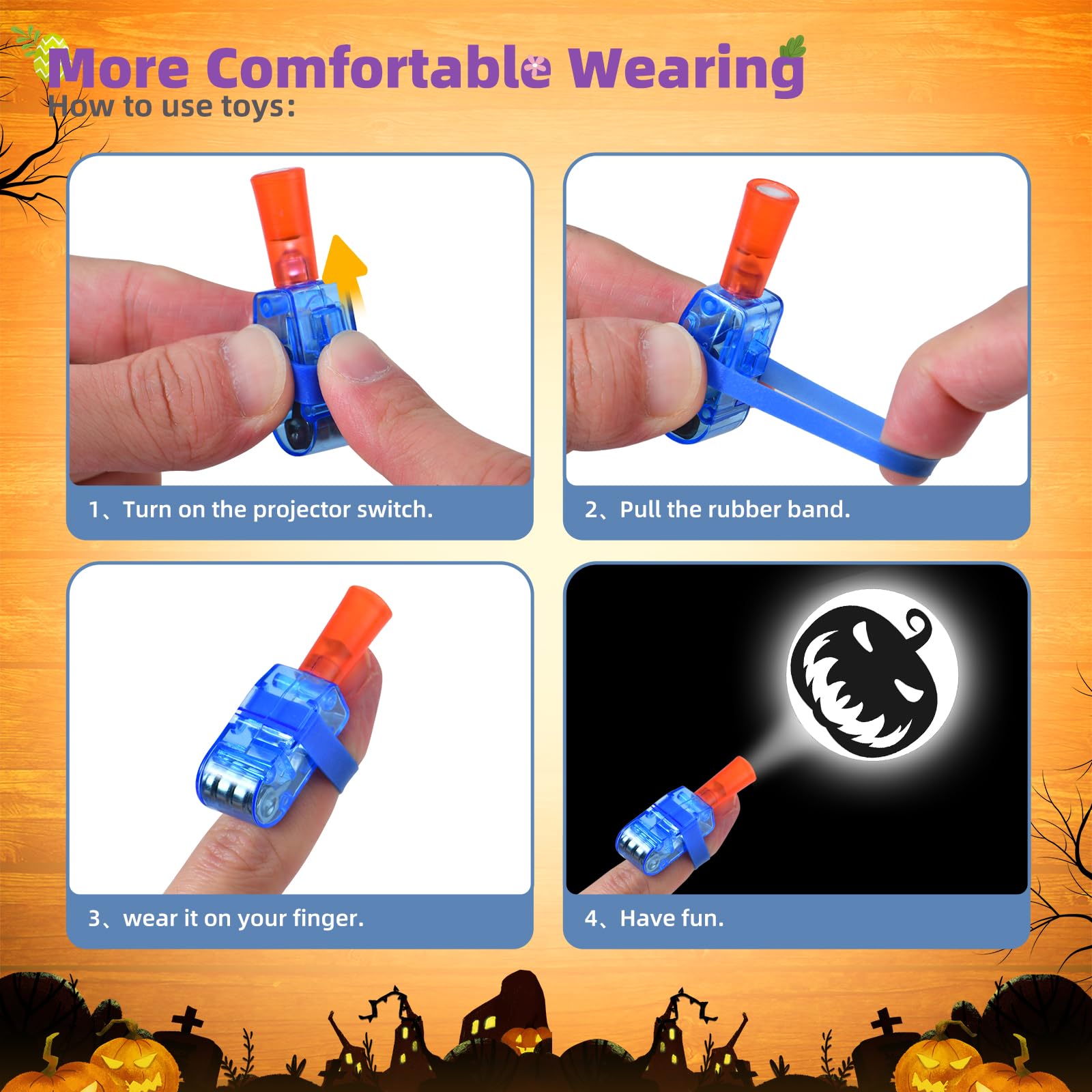 Halloween Party Favors BINGLI LED Finger Lights Mini Finger Flashlights ...