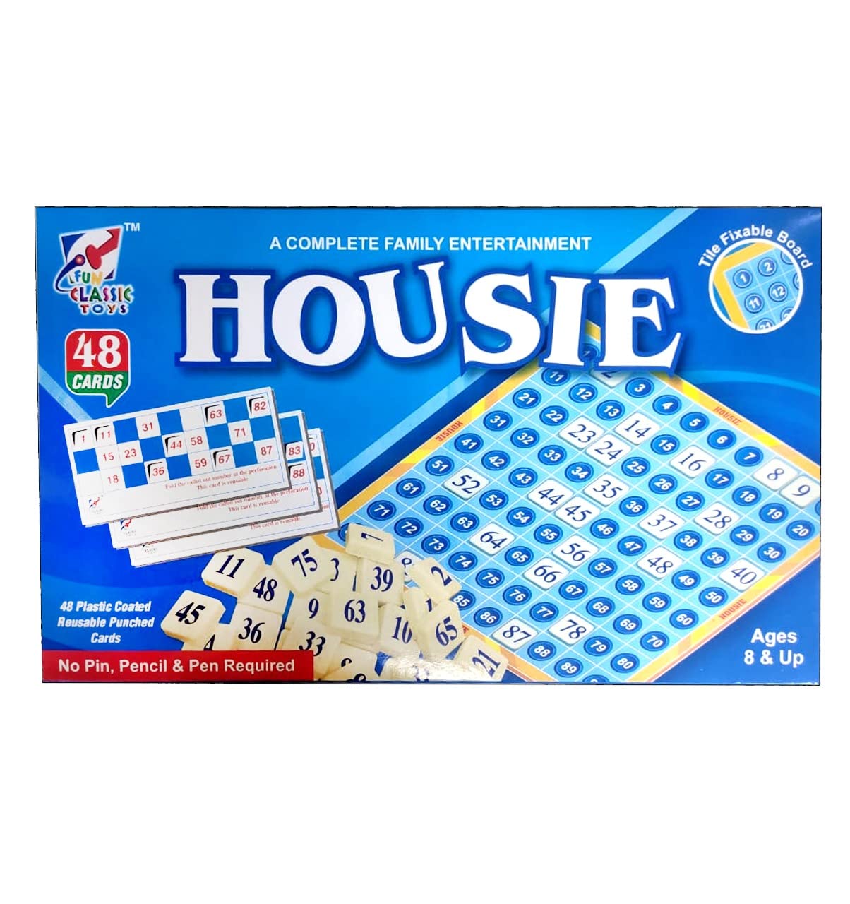 Buy Dev Herbals Housie Tile Fixable Board Game with 48 Plastic Coated ...