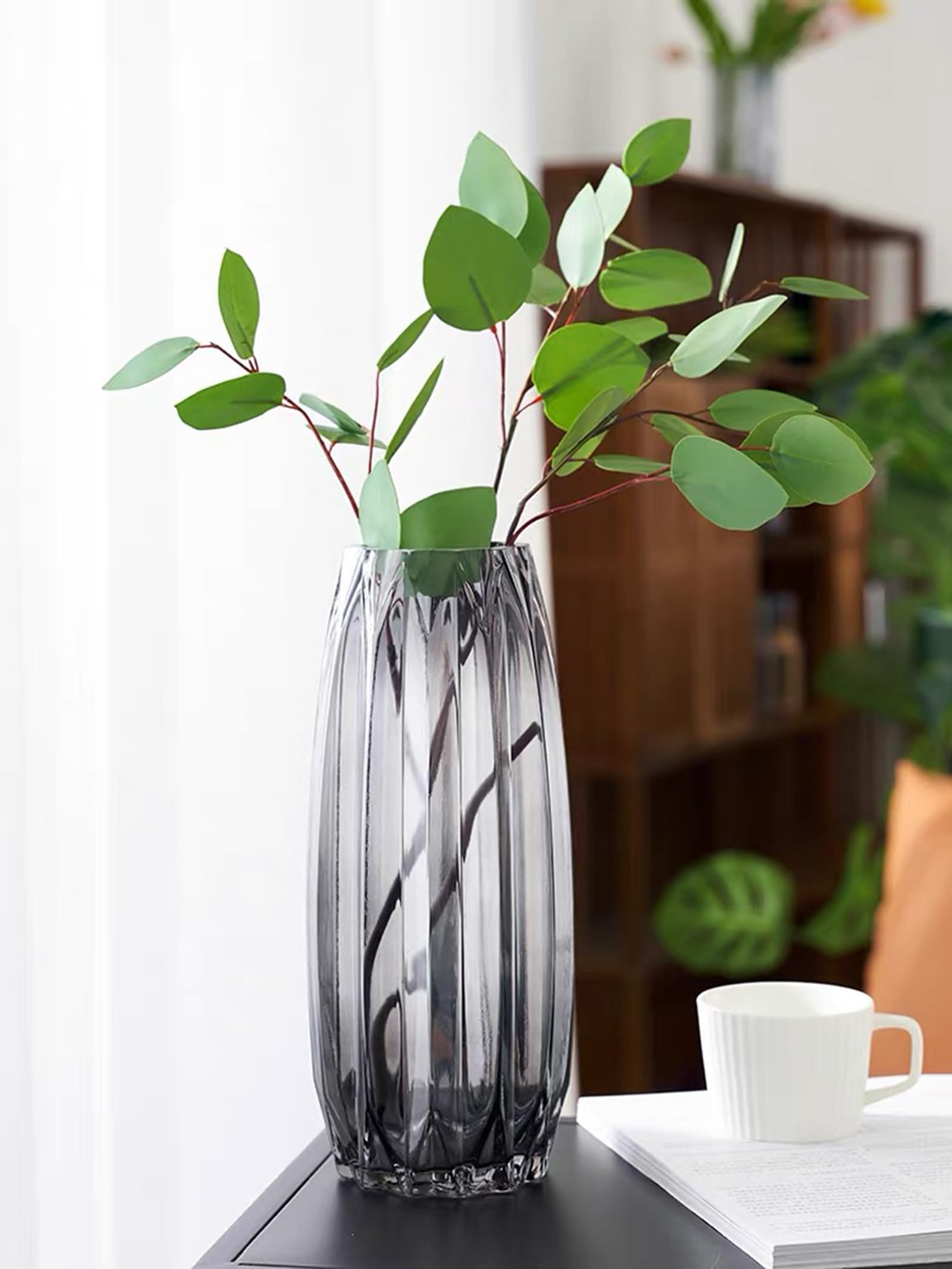 Amazon.com: Flower Vase，Glass Vase，11 inch，GIDARY Thickened Clear ...