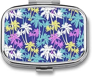 Amazon.com: Palms Tree Pattern Compact Pill Box 2 Compartments for ...