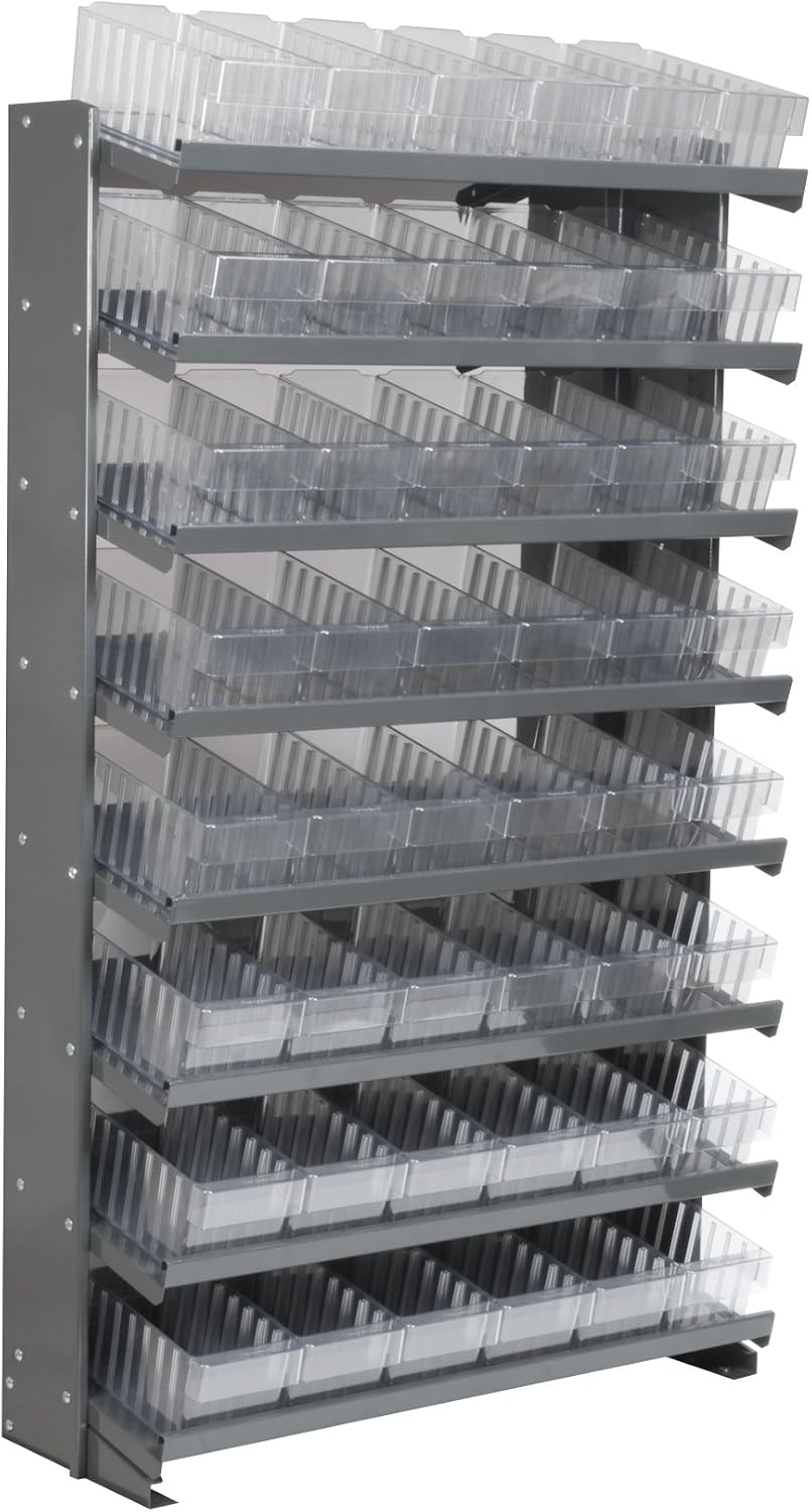 Akro-Mils APRS162 Crystal Single Sided Pick Rack with 48 31162 Crystal ...