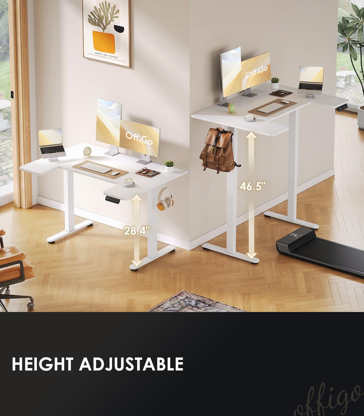 Snapklik.com : U Shaped Electric Standing Desk, 48 Inch Height ...