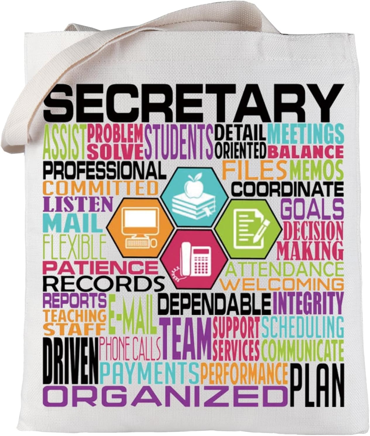 Amazon.com: LEVLO Secretary Canvas Tote Bag Secretary Day Gift ...