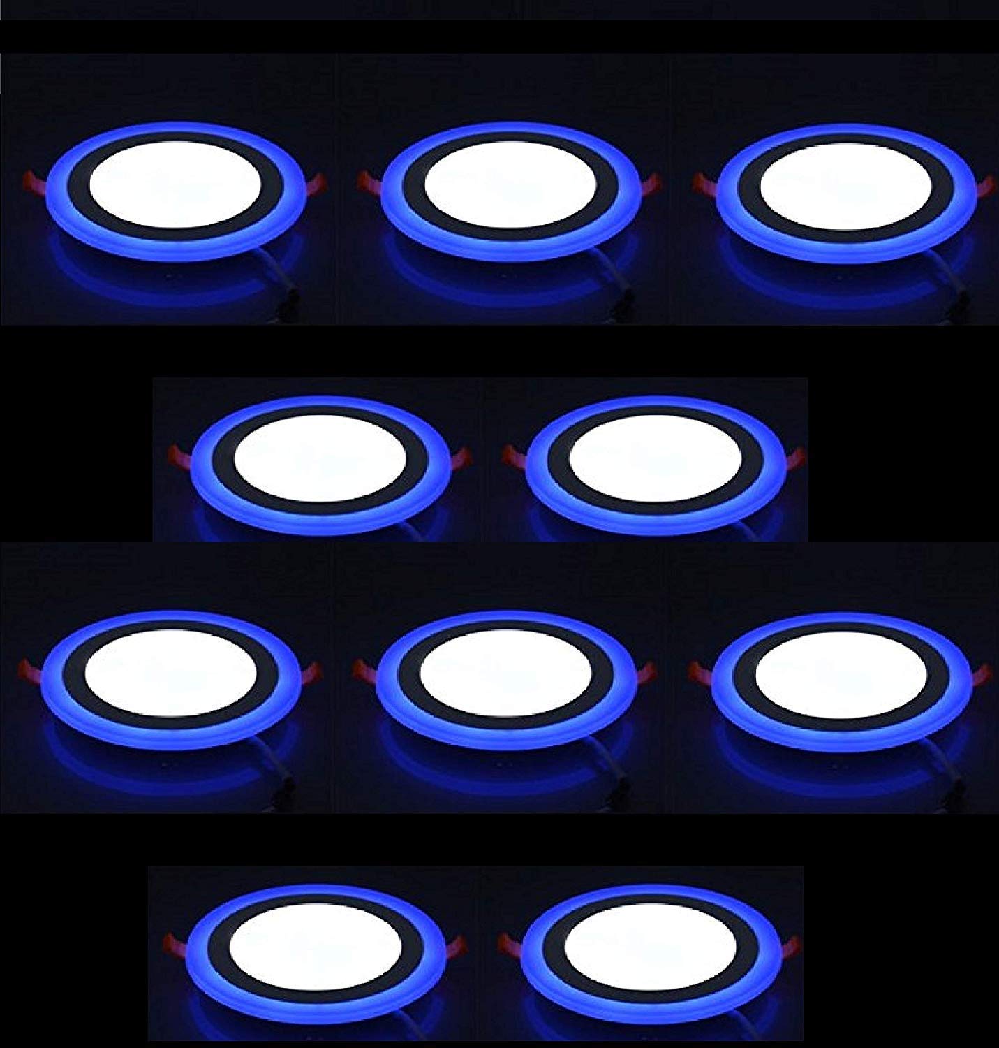 Buy 9 Watt Side Blue Led Super Bright Panel Light Round Shape Ceiling ...