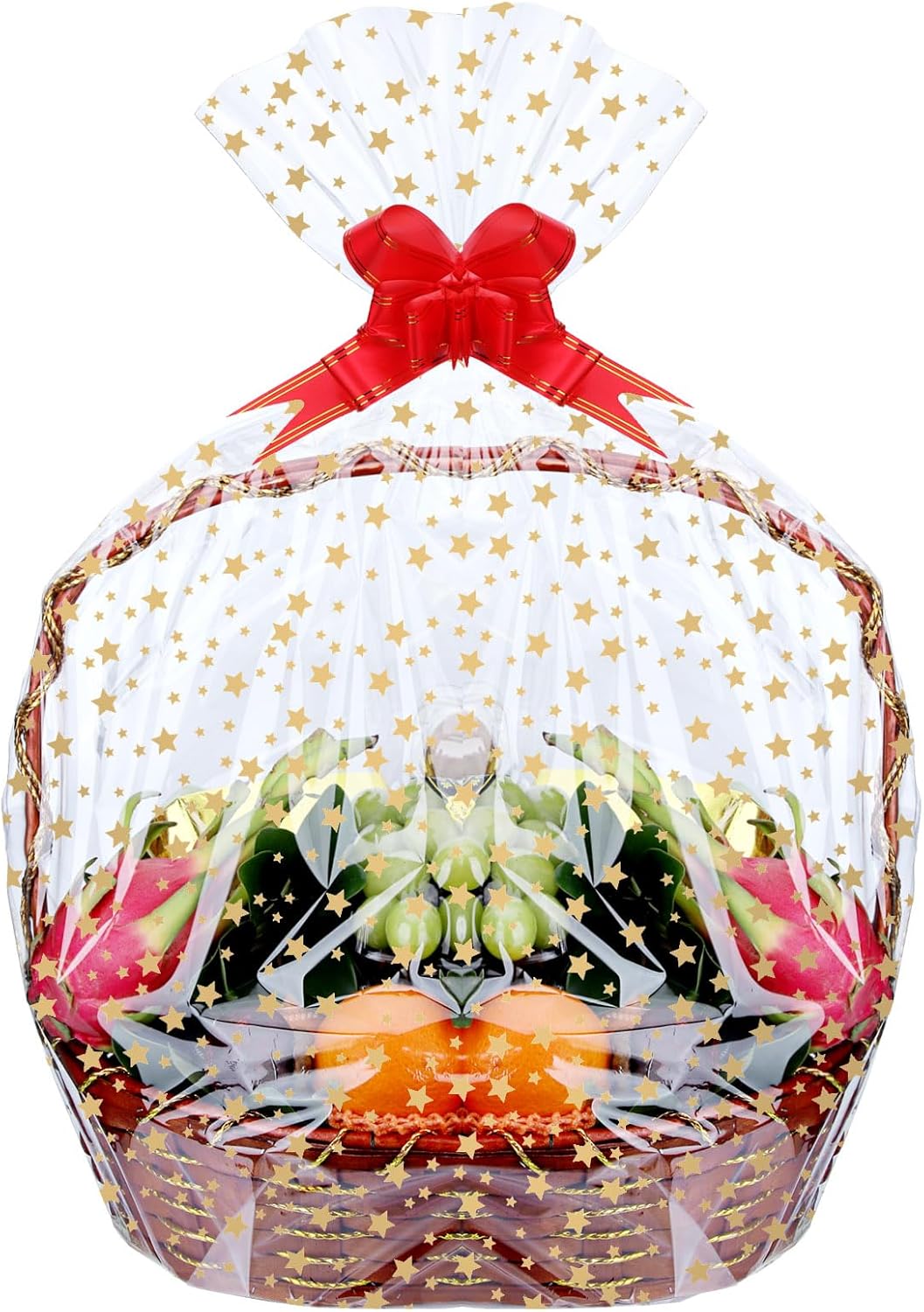 Amazon.com: Voikinfo Large Gift Wrap Cello Bags 20Pcs 16X24 Gold Star ...