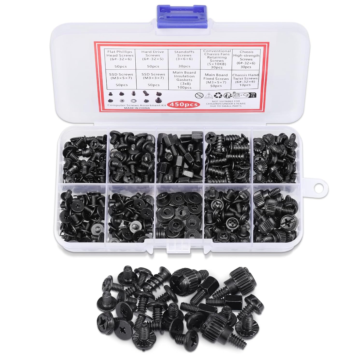 JIZZU 450Pcs Computer Screw Set, PC Screws Laptop Notebook Computer ...