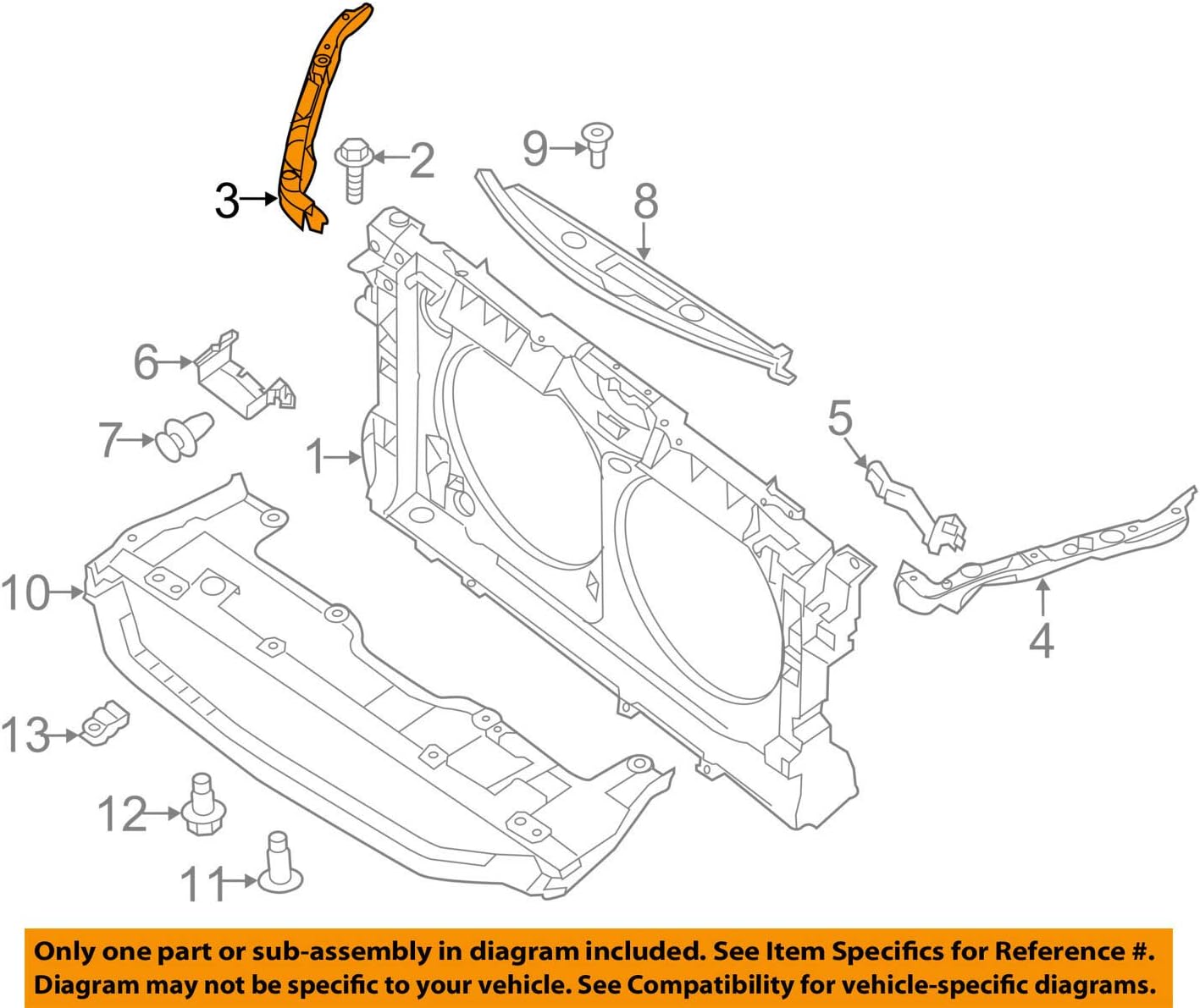 Amazon.com: Genuine Nissan Parts - Support-Radiator Core Upper,Rh ...
