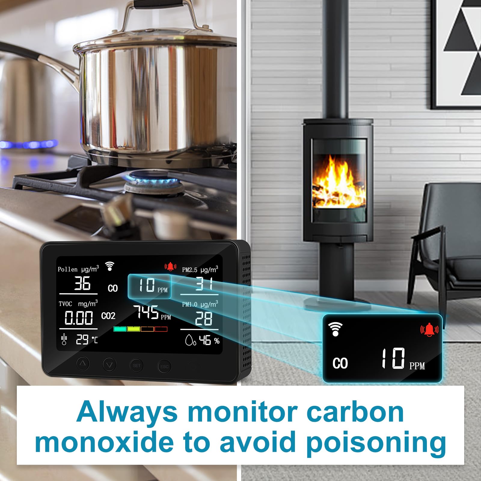 Snapklik.com : Smart Air Quality Monitor Indoor, Air Quality Meter ...