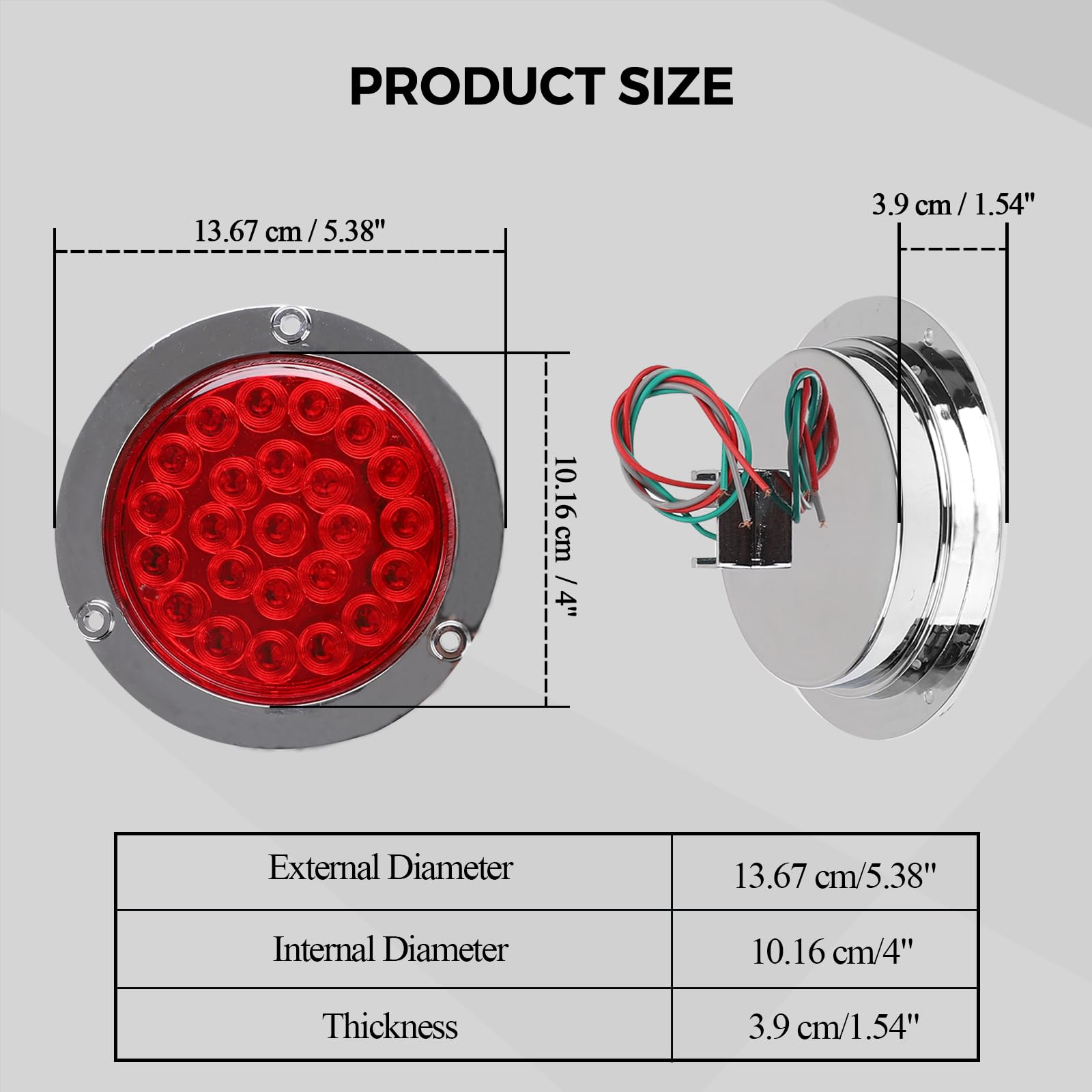Snapklik.com : BLACKHORSE-RACING 8PCS 4" Round 24 LED Truck Trailer ...