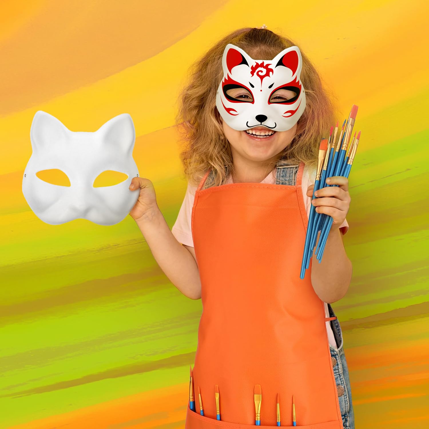 Furry Mask Cat Mask Printable Coloring, Paper DIY For Kids And Adults ...