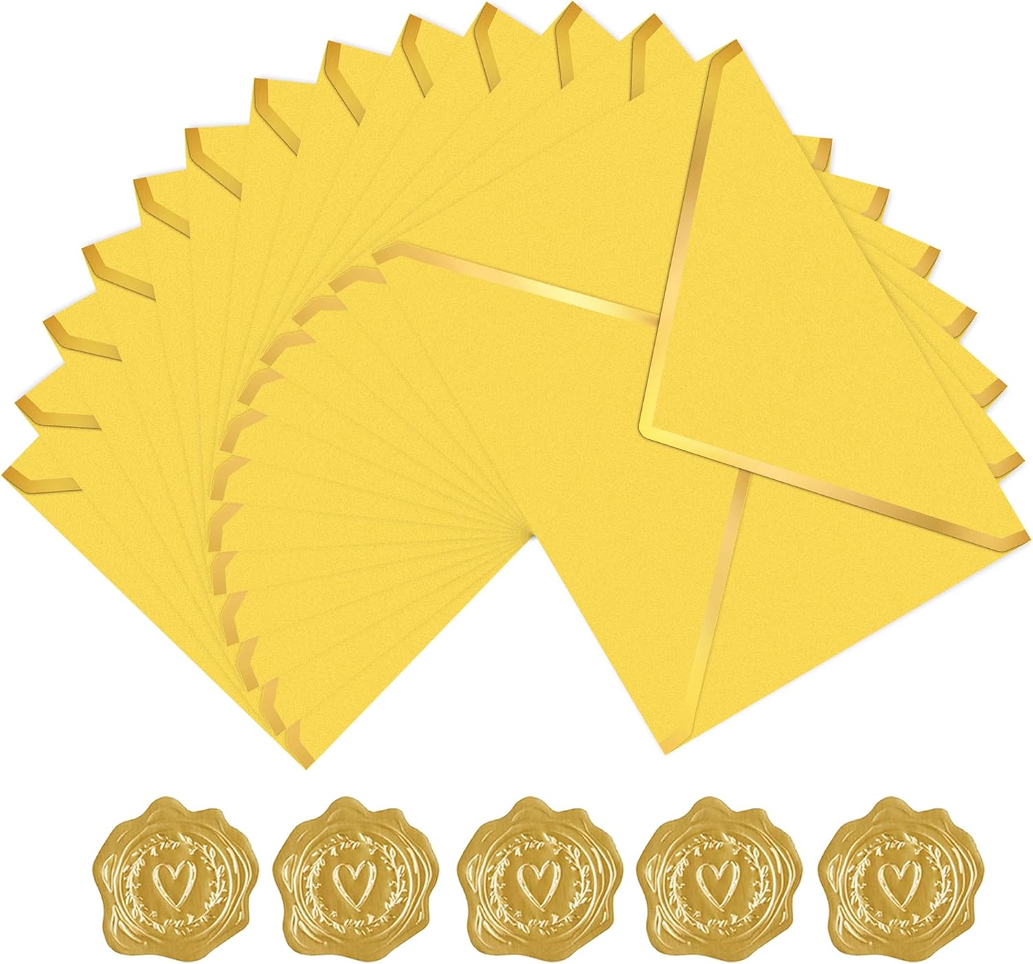 AVERZELLA 60 Pack Gold Envelopes 5x7, 250G Pearled Cardstock A7, A6 4x6 ...