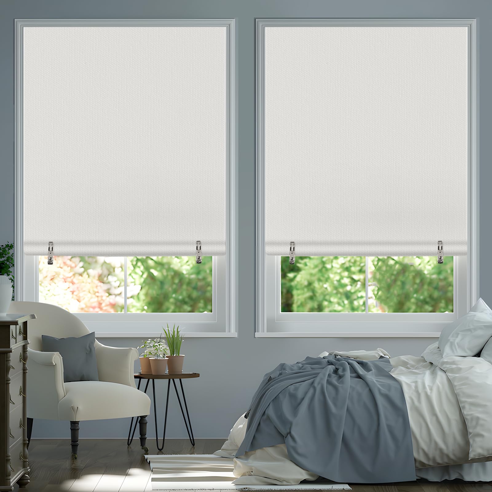 Snapklik.com : 2Pack Black Out Roller Shades Portable Blackout Curtains ...