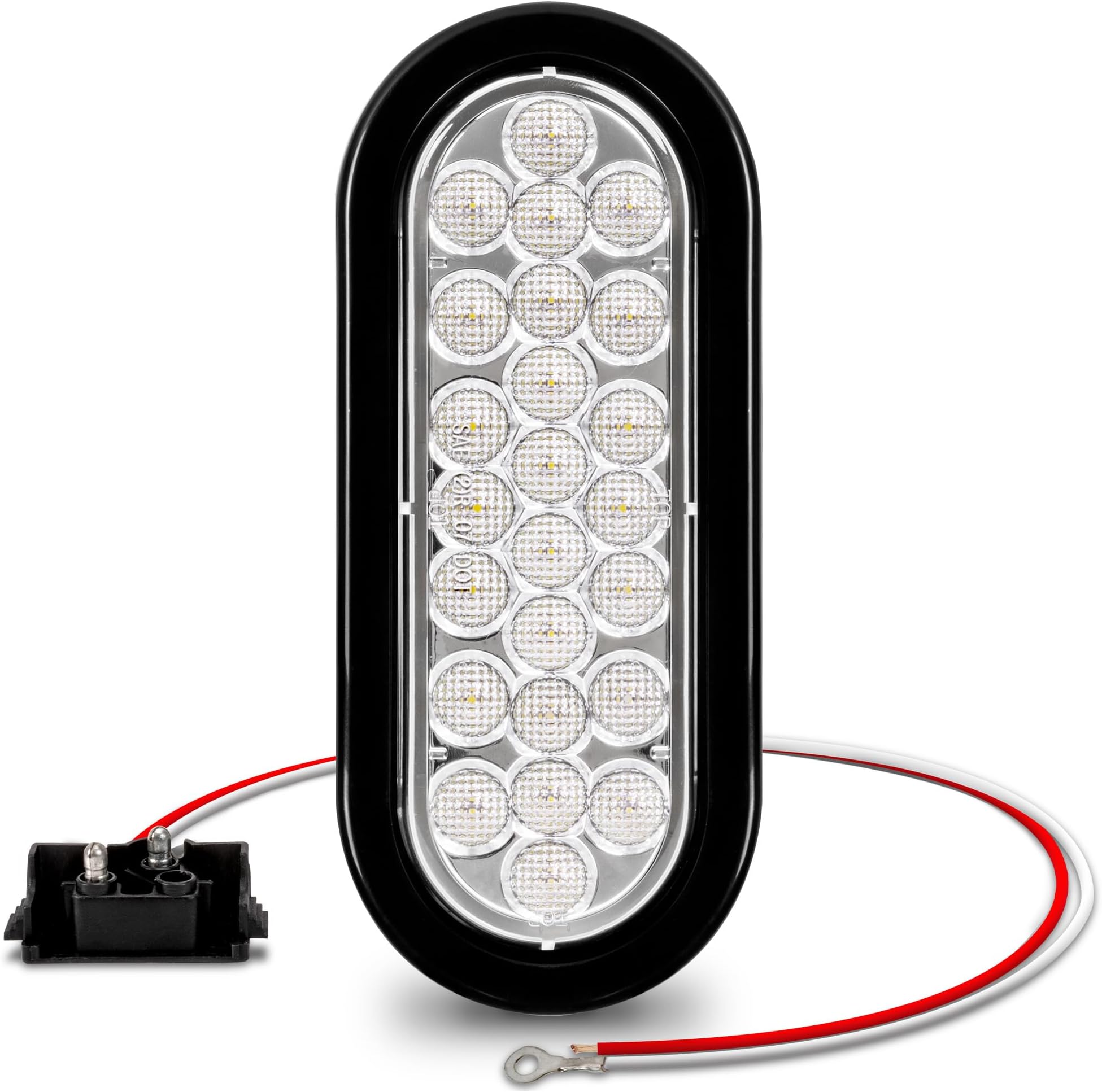 Amazon.com: TRUE MODS 2pc 6" White Oval LED Reverse Trailer Tail Light ...