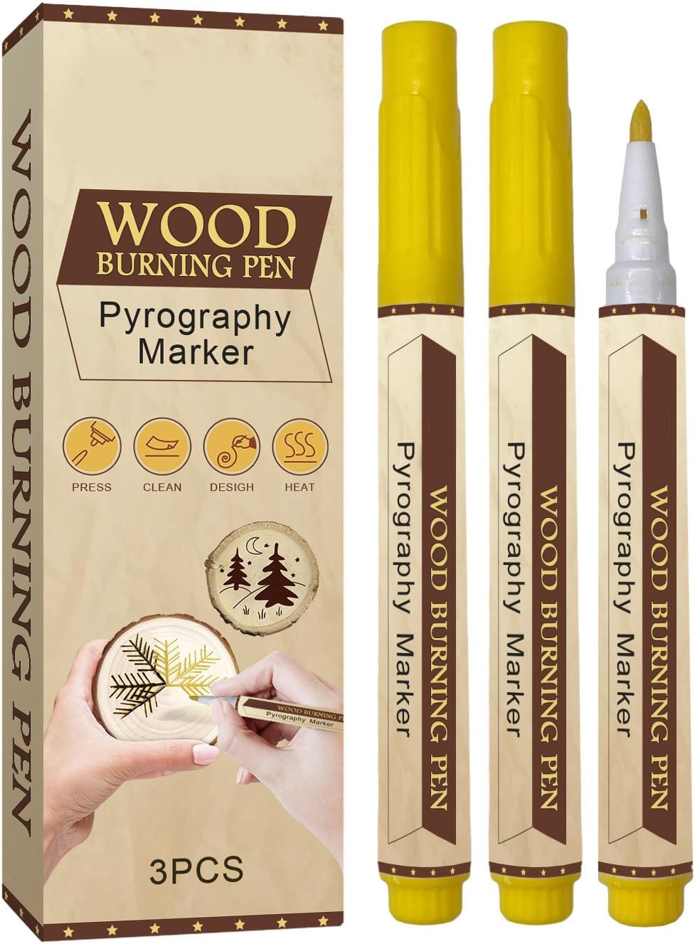 Amazon.com : 3 Pieces Wood Burning Pen Wood Burning Marker Pyrography ...