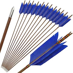 6/12 Pack Archery Traditional Bamboo Arrow Flu-Flu Arrows Target ...